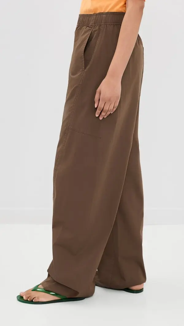 Tibi Garment Dyed Silky Cotton Winslow Pull-on Pants