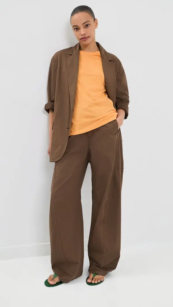 Tibi Garment Dyed Silky Cotton Winslow Pull-on Pants