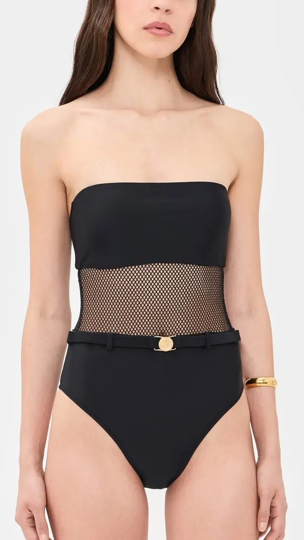 L'Agence Mesh Panel One-piece Swimsuit