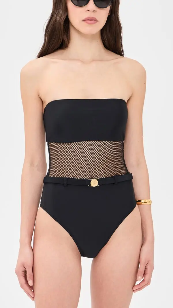 L'Agence Mesh Panel One-piece Swimsuit