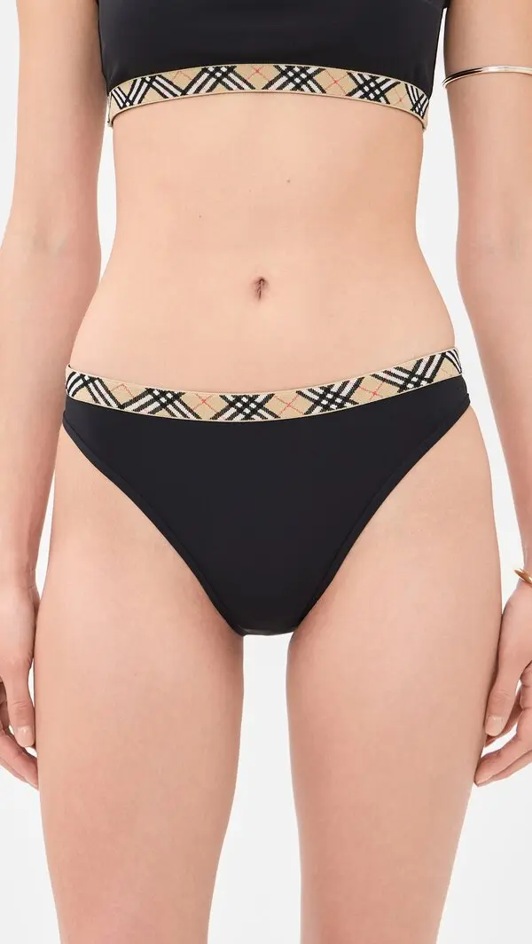 Burberry Check Trim Bikini Bottoms