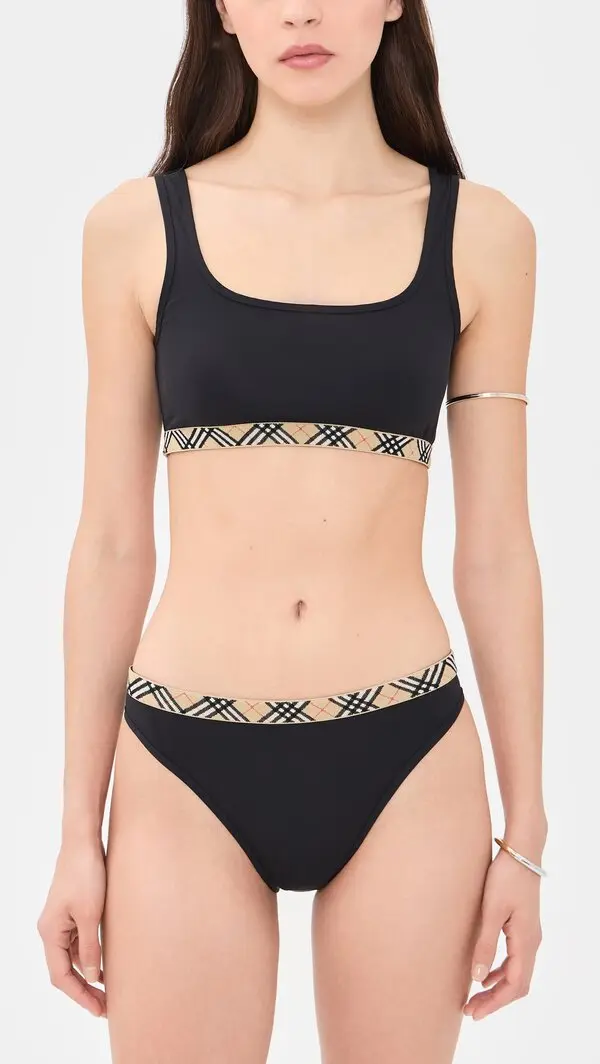 Burberry Check Trim Bikini Bottoms
