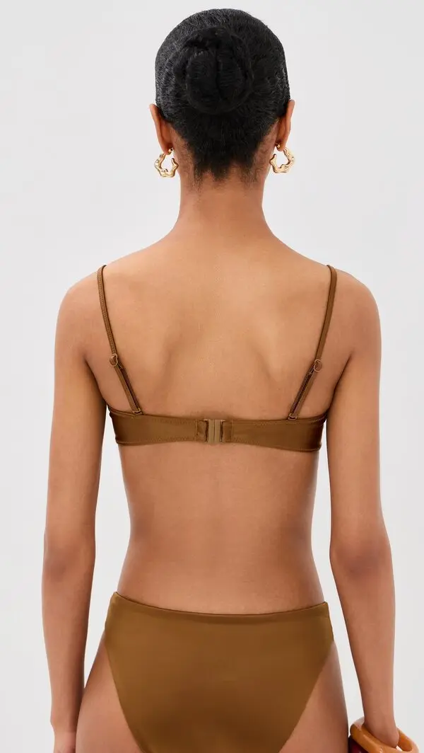 Staud Jo Balconette Bikini Top - Bronze