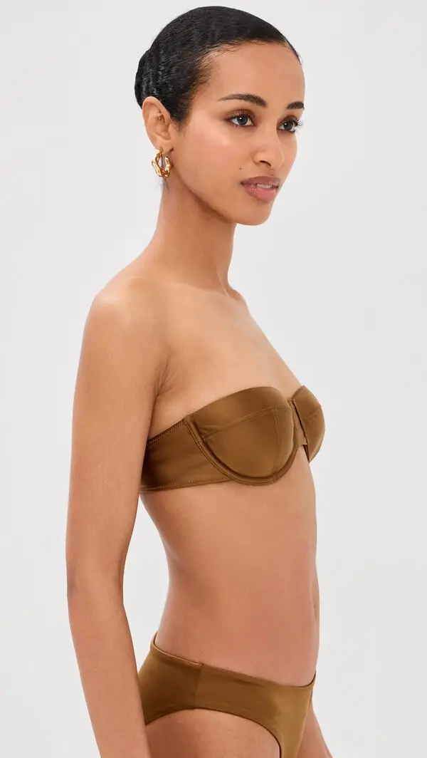 Staud Jo Balconette Bikini Top - Bronze