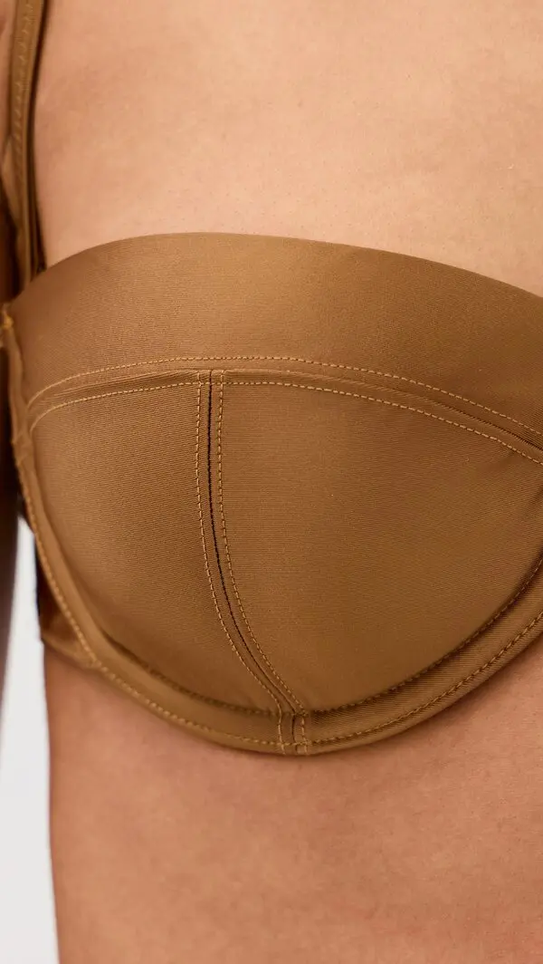 Staud Jo Balconette Bikini Top - Bronze