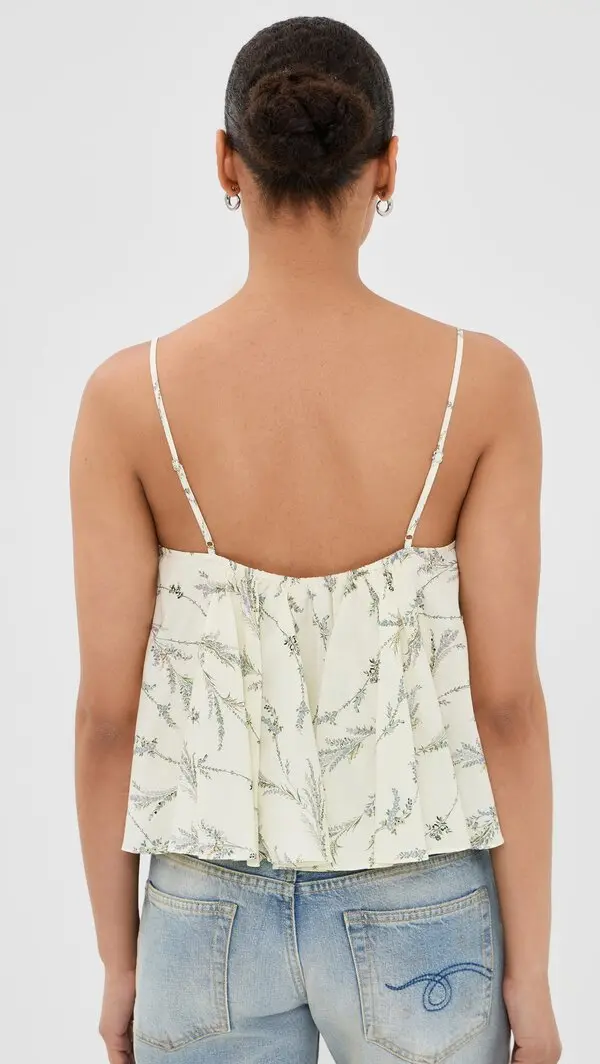 Veronica Beard Mariale Floral Print Cotton Silk Voile Top