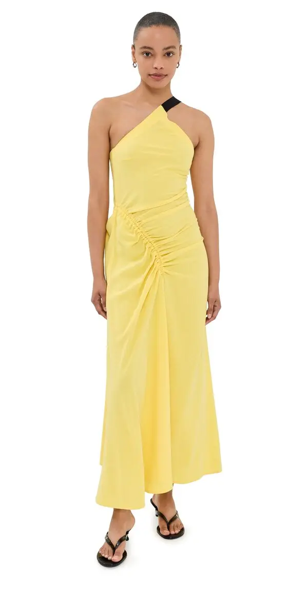 Proenza Schouler Sirena One Shoulder Maxi Dress - Yellow