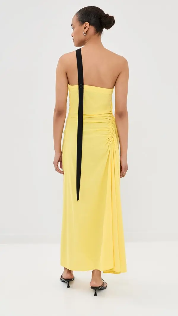 Proenza Schouler Sirena One Shoulder Maxi Dress - Yellow