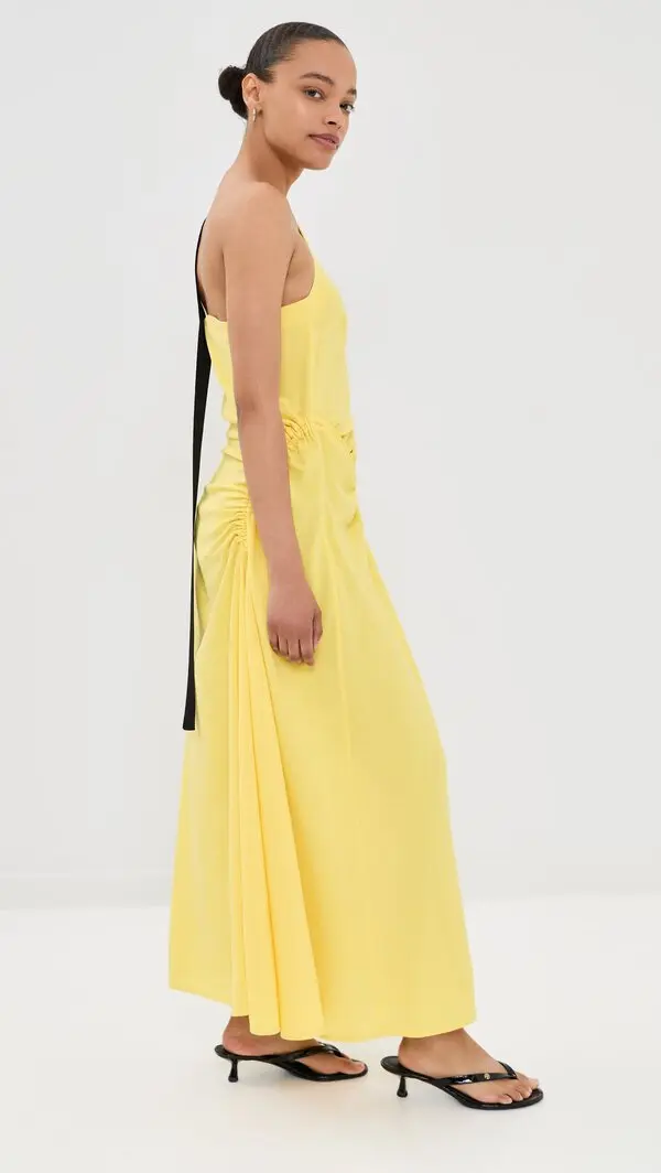 Proenza Schouler Sirena One Shoulder Maxi Dress - Yellow