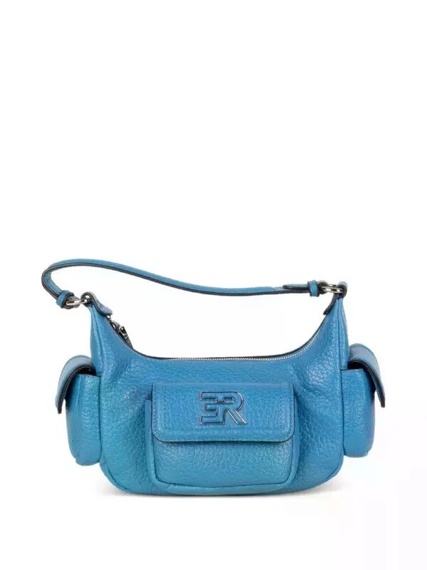 ERMANNO FIRENZE Grained Leather Shoulder Bag - Blue