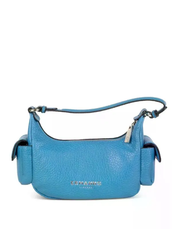 ERMANNO FIRENZE Grained Leather Shoulder Bag - Blue