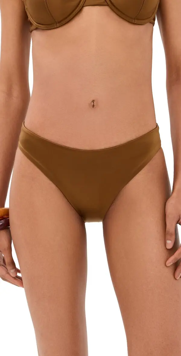 Staud Gemma Bikini Bottoms - Bronze