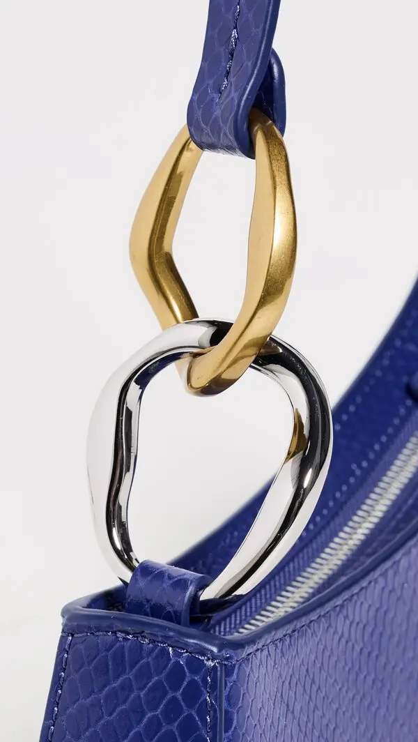 Staud Ollie Croc-embossed Leather Shoulder Bag - Cobalt