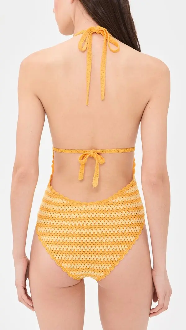Simkhai Karoline Crochet Halter One-piece
