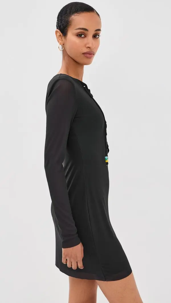 Staud Reve Mini Dress With Lace-up Detail