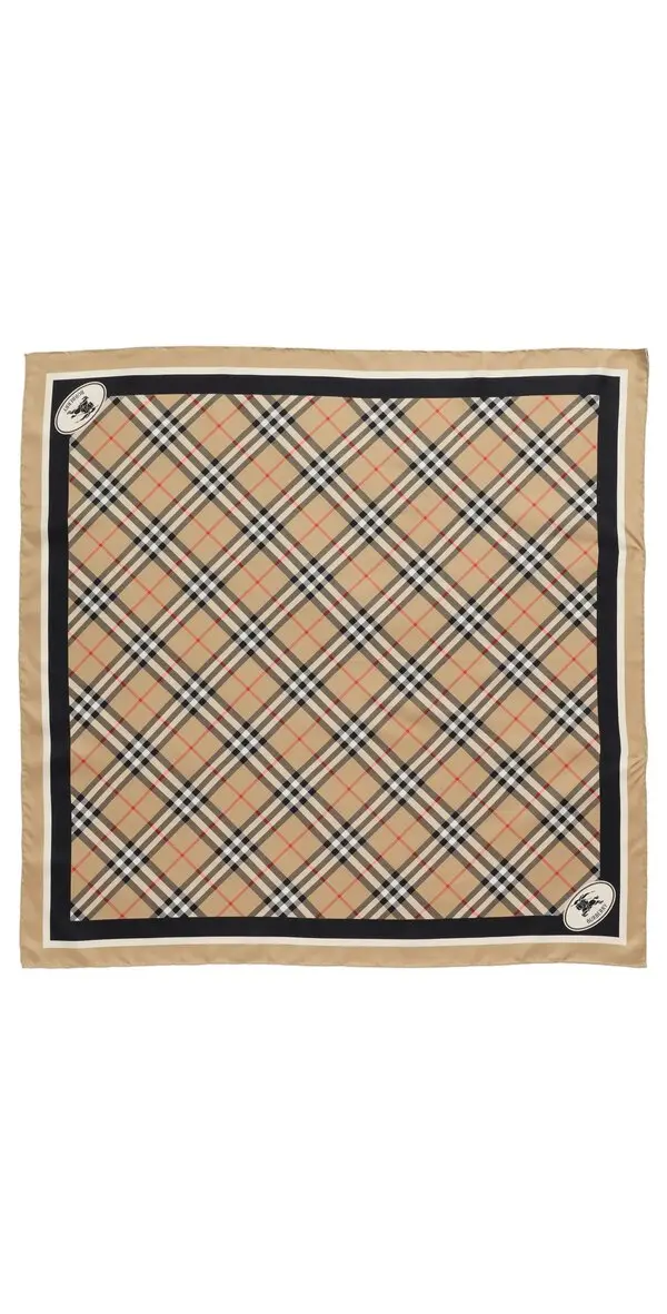 Burberry Check Silk Scarf - Sand