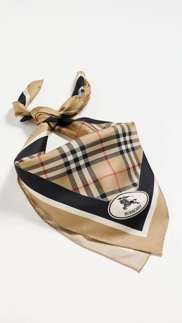 Burberry Check Silk Scarf - Sand