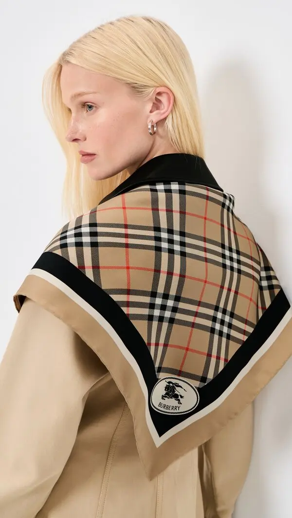 Burberry Check Silk Scarf - Sand
