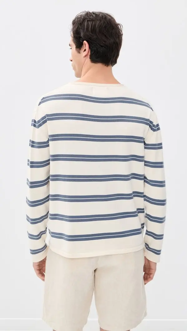 Nn07 Sailor Striped Cotton Crew Neck Sweater