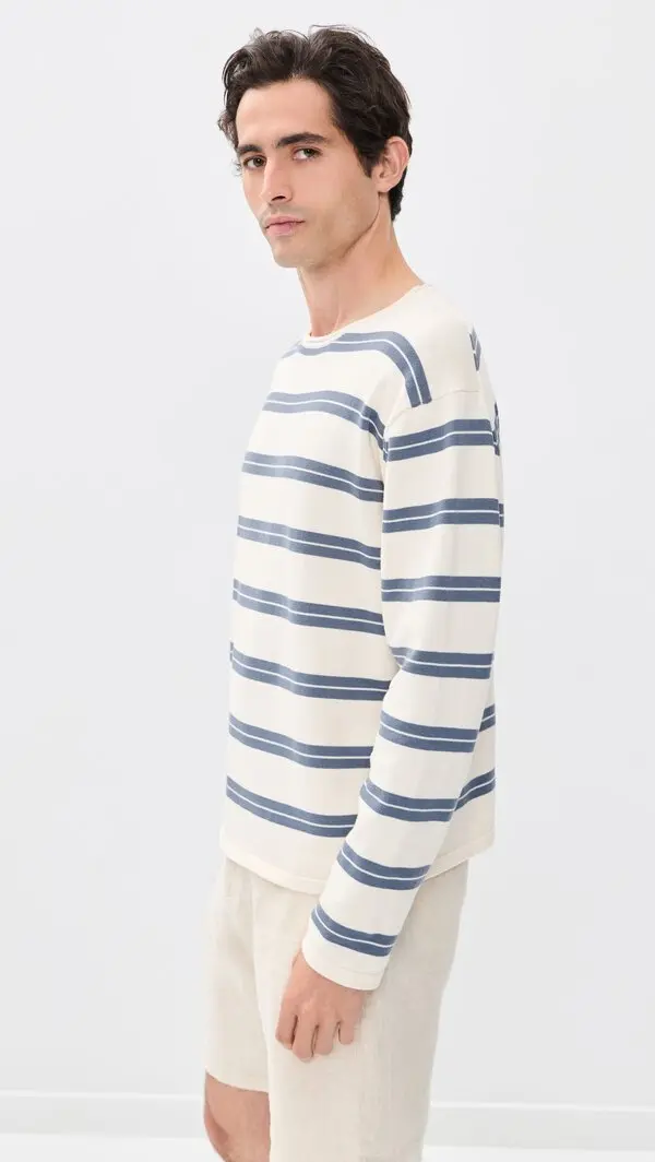 Nn07 Sailor Striped Cotton Crew Neck Sweater