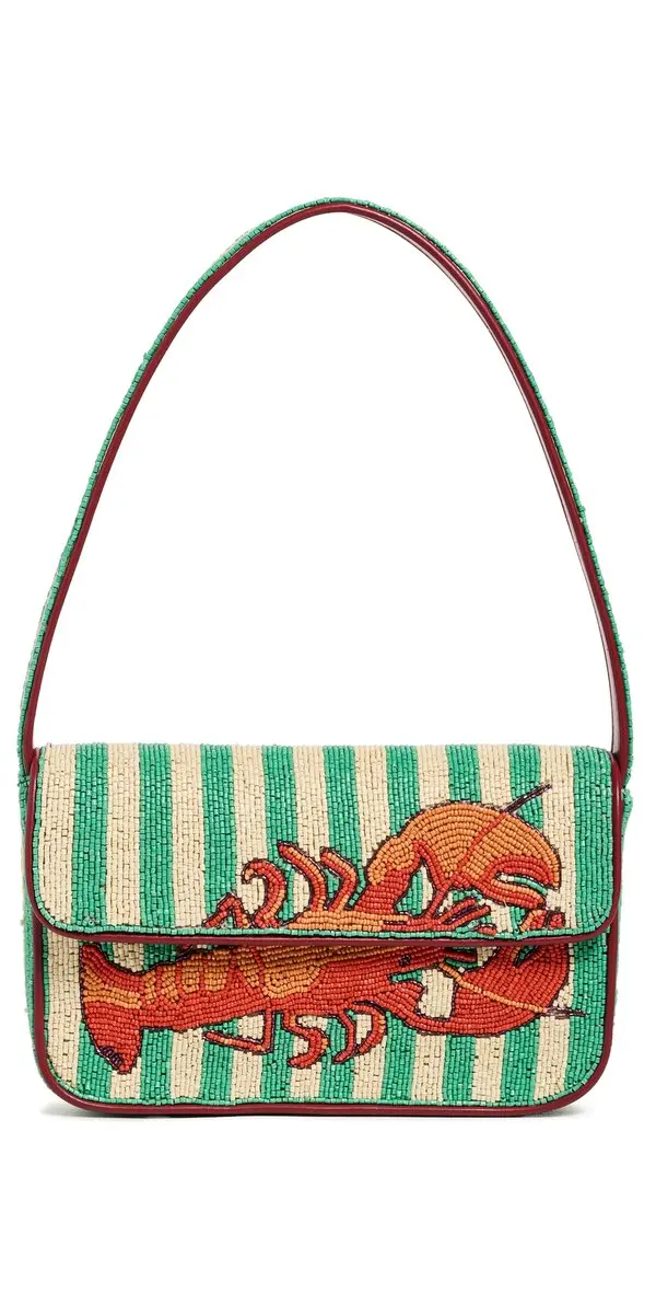 Staud Tommy Beaded Shoulder Bag - Summer Lobster