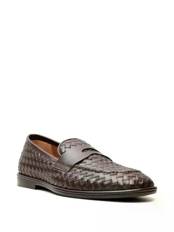 CHUCKIES Woven-effect Leather Loafers