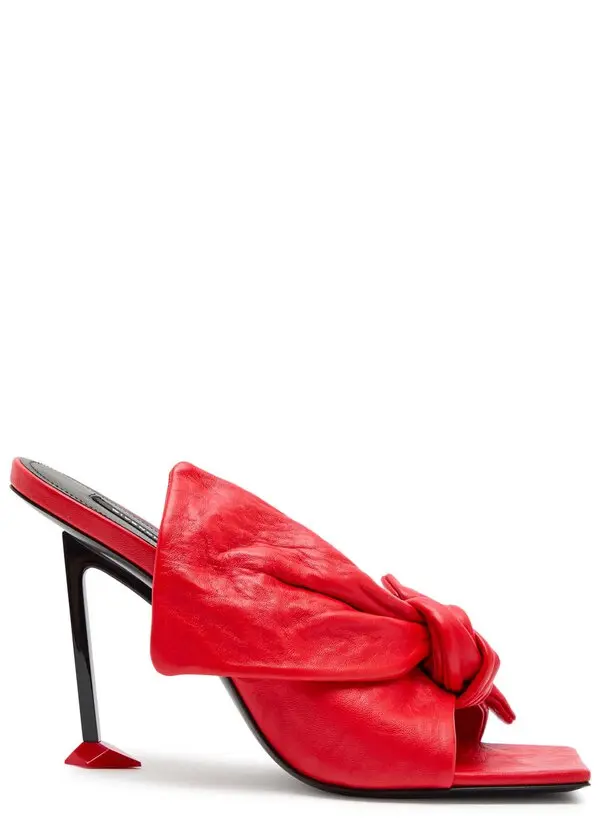Givenchy Leather Bow Detail Sculptural Heel Sandals