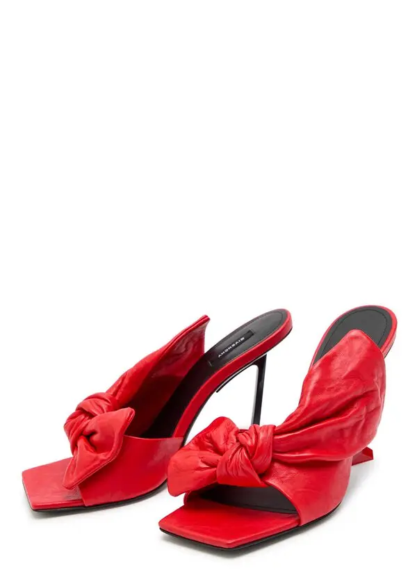 Givenchy Leather Bow Detail Sculptural Heel Sandals
