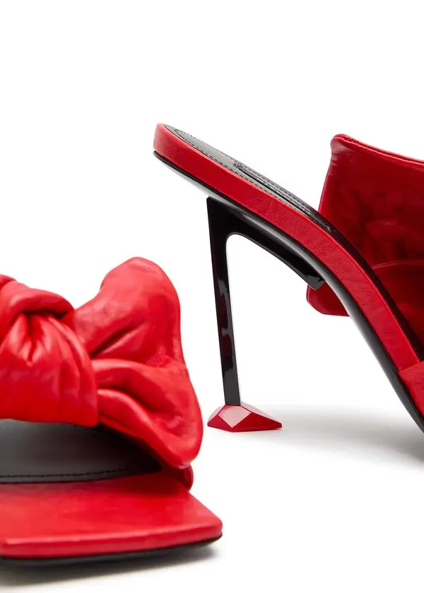 Givenchy Leather Bow Detail Sculptural Heel Sandals