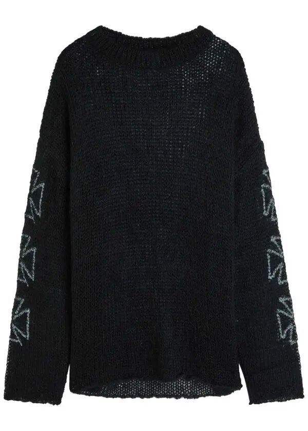 ASKYURSELF Open-knit Jumper With Cross Intarsia