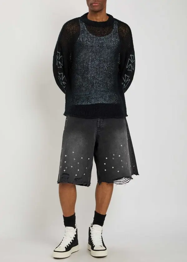 ASKYURSELF Open-knit Jumper With Cross Intarsia