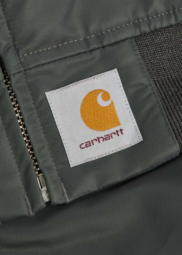 Carhartt Work In Progress Santa Fe Nylon-twill Jacket With Velvet Collar - Charcoal