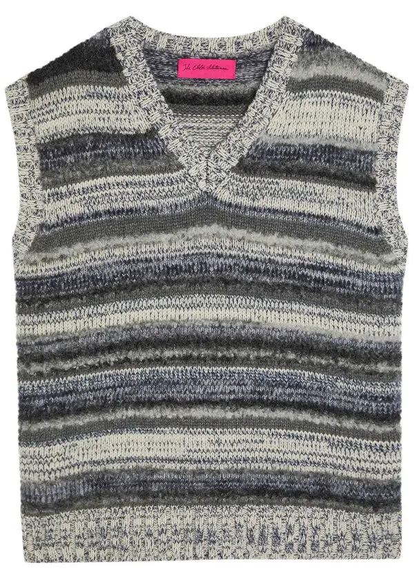 THE ELDER STATESMAN Striped Knit Cashmere-blend Vest - Multicoloured 1