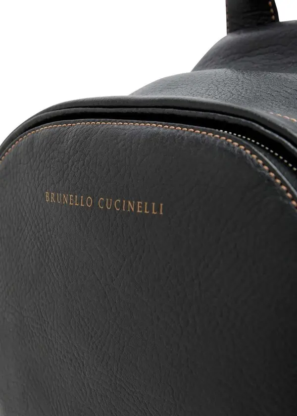Brunello Cucinelli Grained Leather Backpack With Top Handle