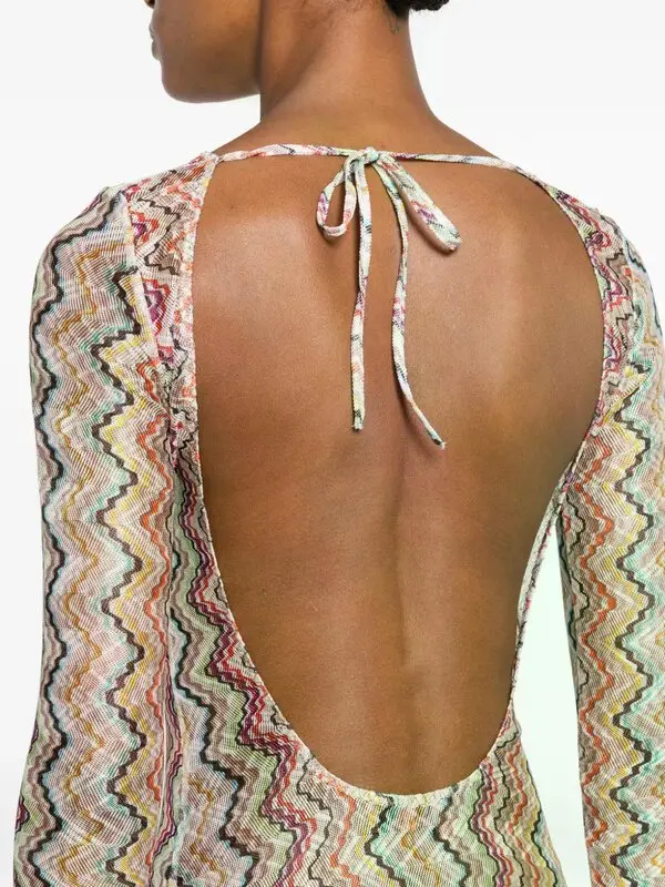 Missoni Zigzag Knit Open-back Dress