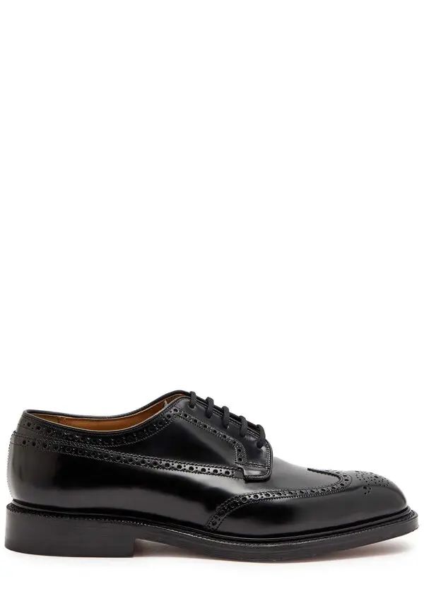 Church's Grafton Perforated Glossed Leather Derby Shoes - Black