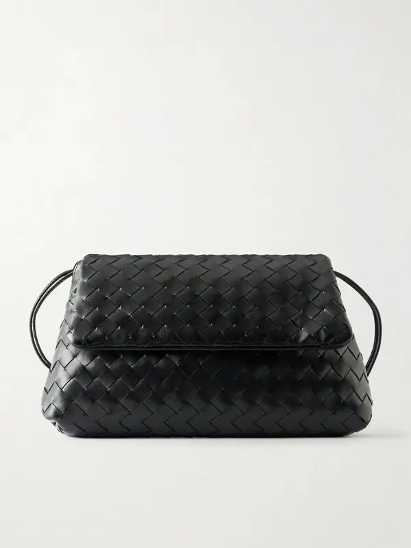 Bottega Veneta Giorno Intrecciato Leather Shoulder Bag