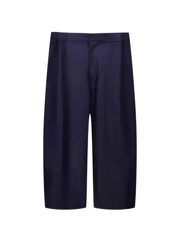 Natasha Zinko Pinstriped Pleated Wide-leg Shorts