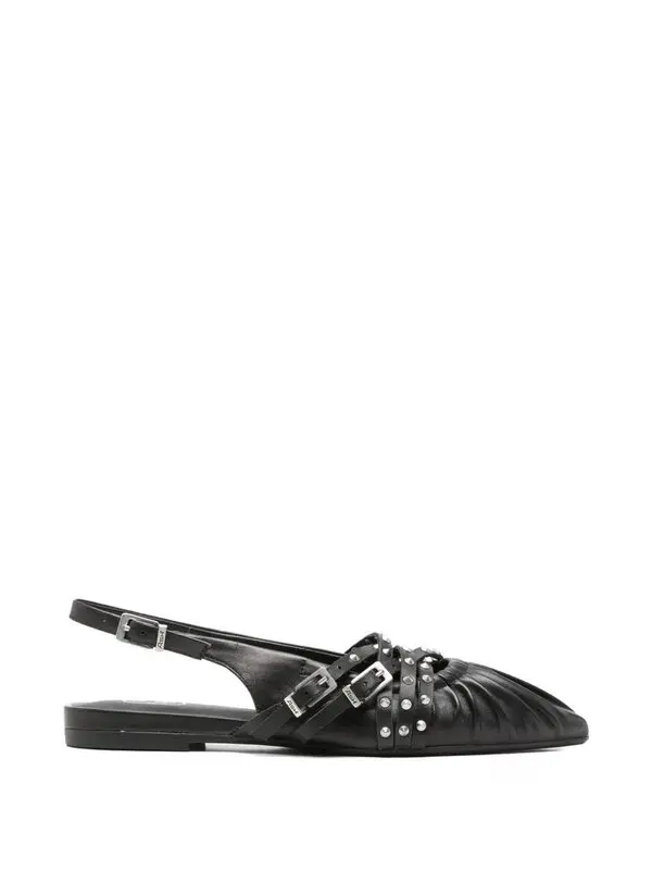 Ash Studded Ruched Slingback Flats