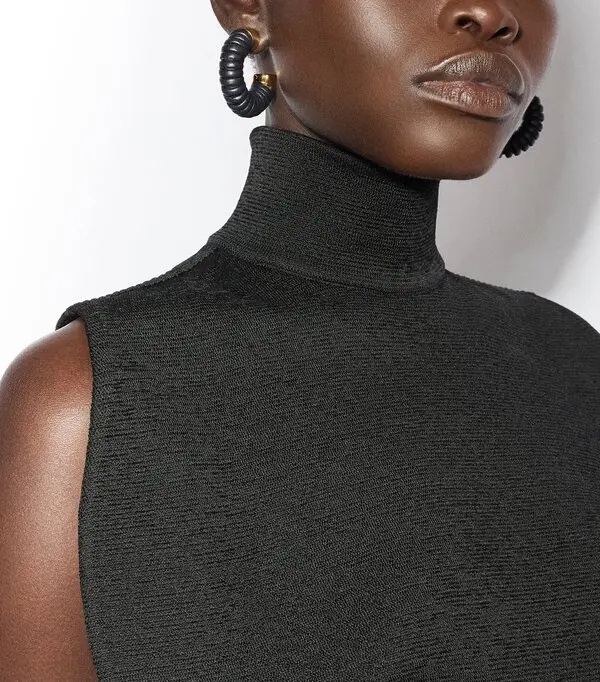 Alaïa Lambskin Tubular Hoop Earrings - Brown