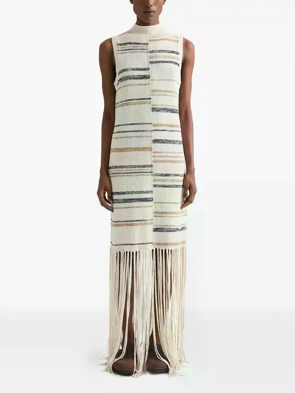 TWP Fringe-trim Stripe Dress