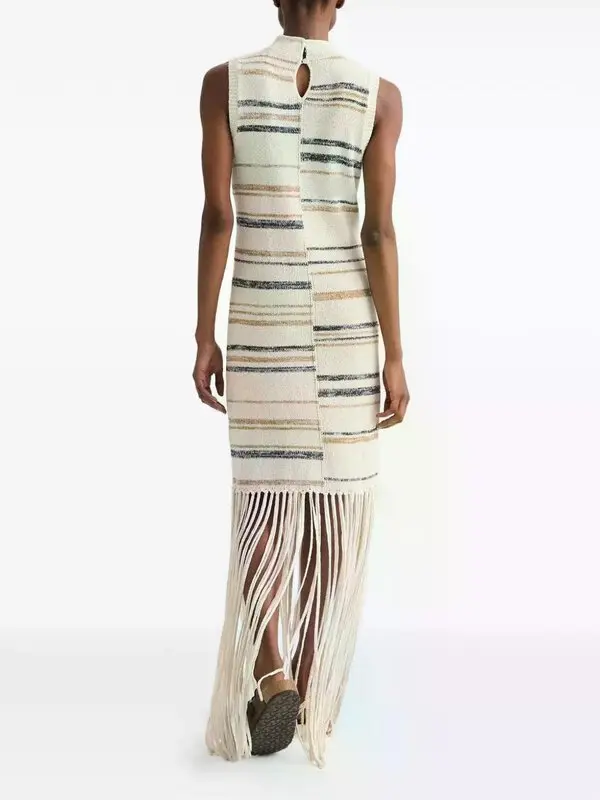 TWP Fringe-trim Stripe Dress