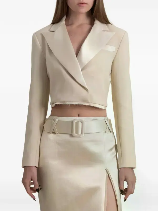 CONTESSA MILLS Morgaine Cropped Blazer - Neutrals