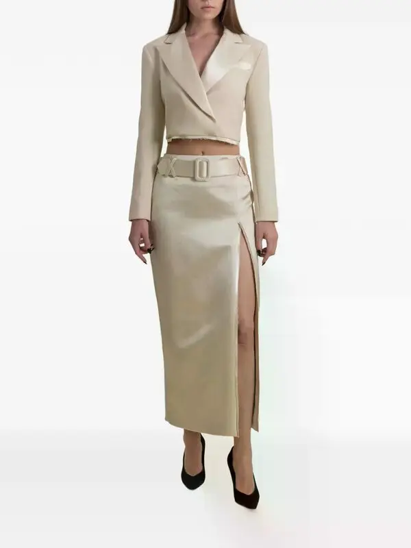 CONTESSA MILLS Morgaine Cropped Blazer - Neutrals