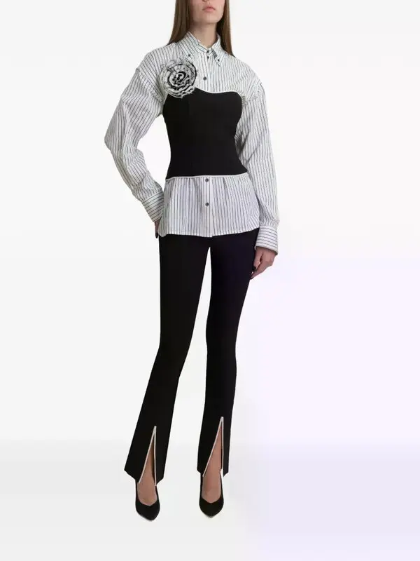 CONTESSA MILLS Helix Floral Appliqué Top - Black