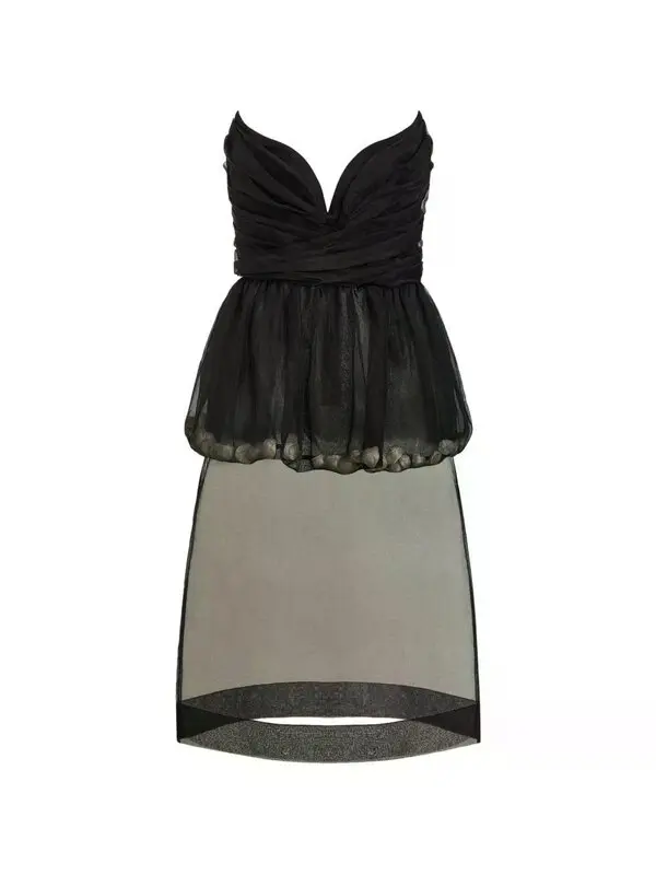 CONTESSA MILLS Mary Strapless Peplum Top - Black
