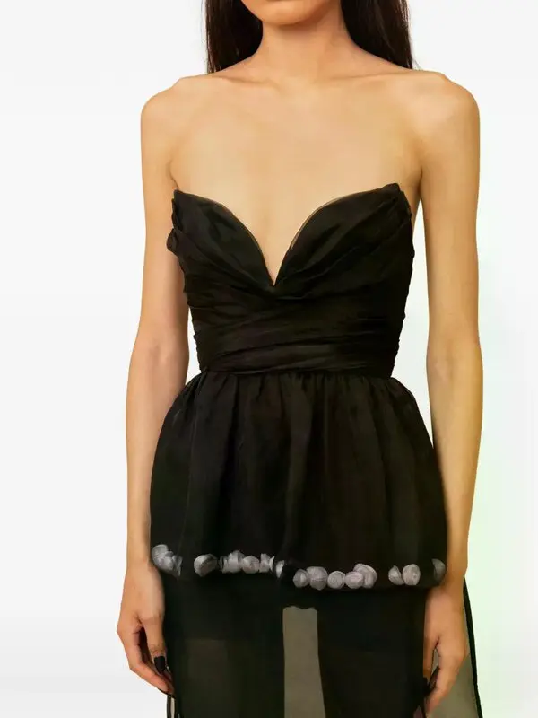 CONTESSA MILLS Mary Strapless Peplum Top