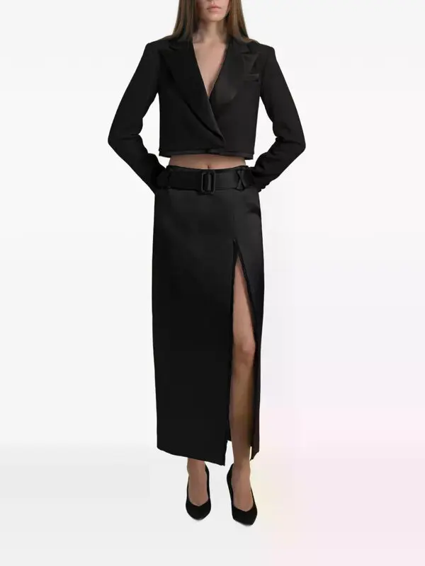 CONTESSA MILLS Morgaine Cropped Blazer - Black