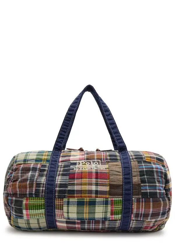Polo Ralph Lauren Checked Patchwork Cotton Duffle Bag - Navy