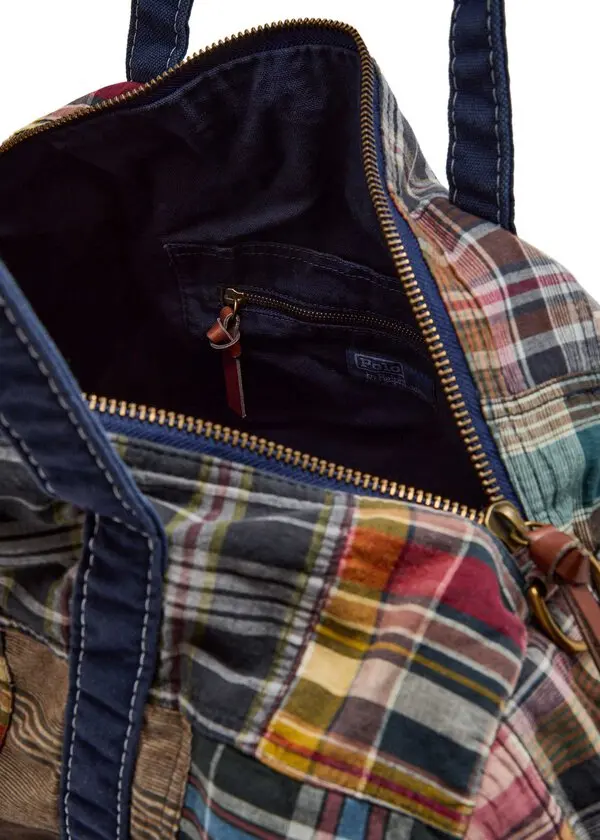Polo Ralph Lauren Checked Patchwork Cotton Duffle Bag